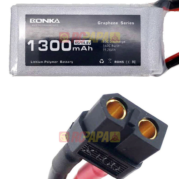 Bonka Graphene Series 1300mAh 80C 14.8V 4S Lipo Battery – RC Papa